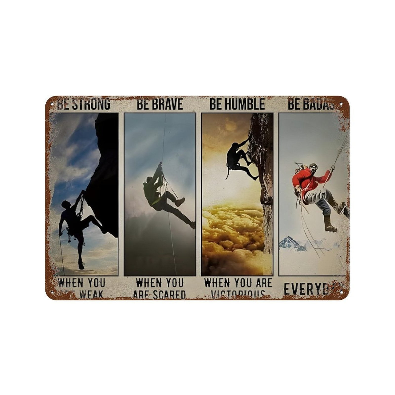 8x12 Inch Inspirational Rock Climbing Photography Tin Metal Decorative Wall Paintings - Vintage ...
