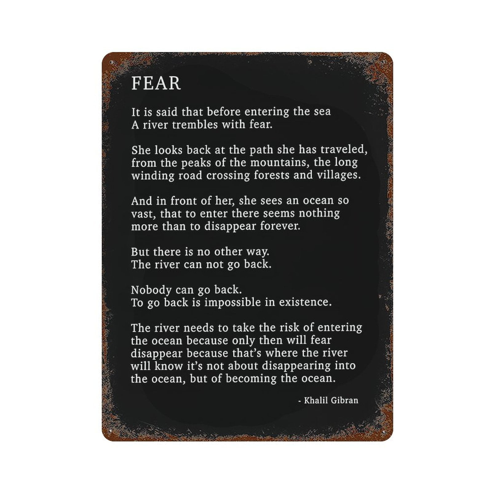 8x12 Inch Kahlil Gibran Tin Metal Decorative Wall Paintings - Vintage ...