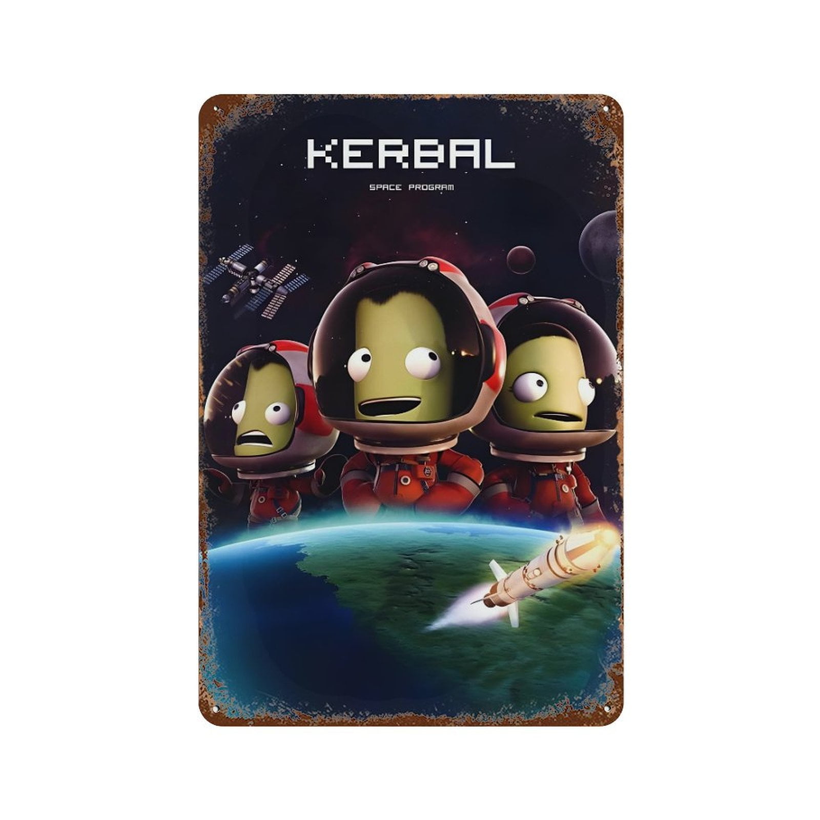 8x12 Inch Kerbal Space Program Breaking Ground Tin Metal Decorative ...