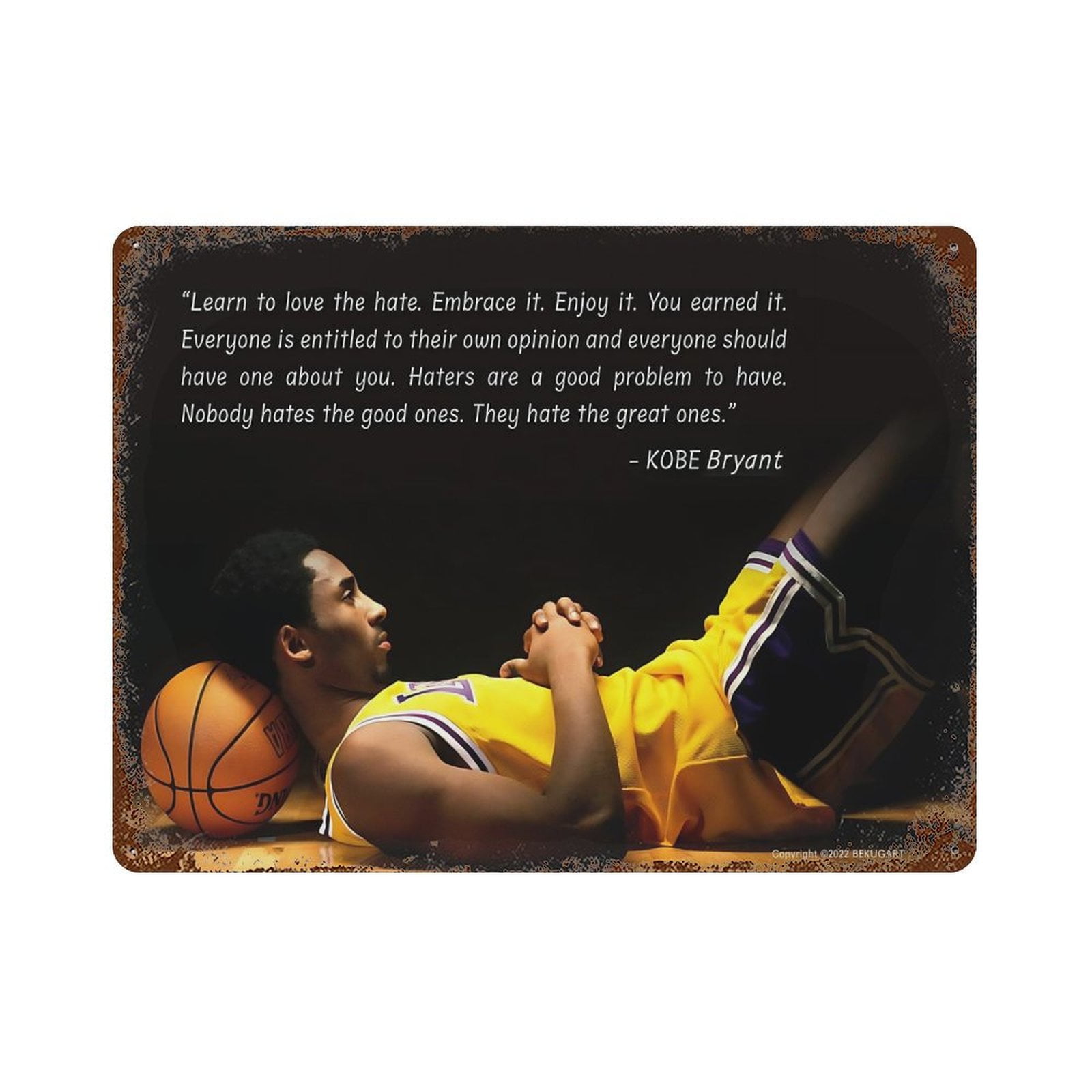 8x12 Inch Kobe Inspirational Poster Tin Metal Decorative Wall Paintings ...