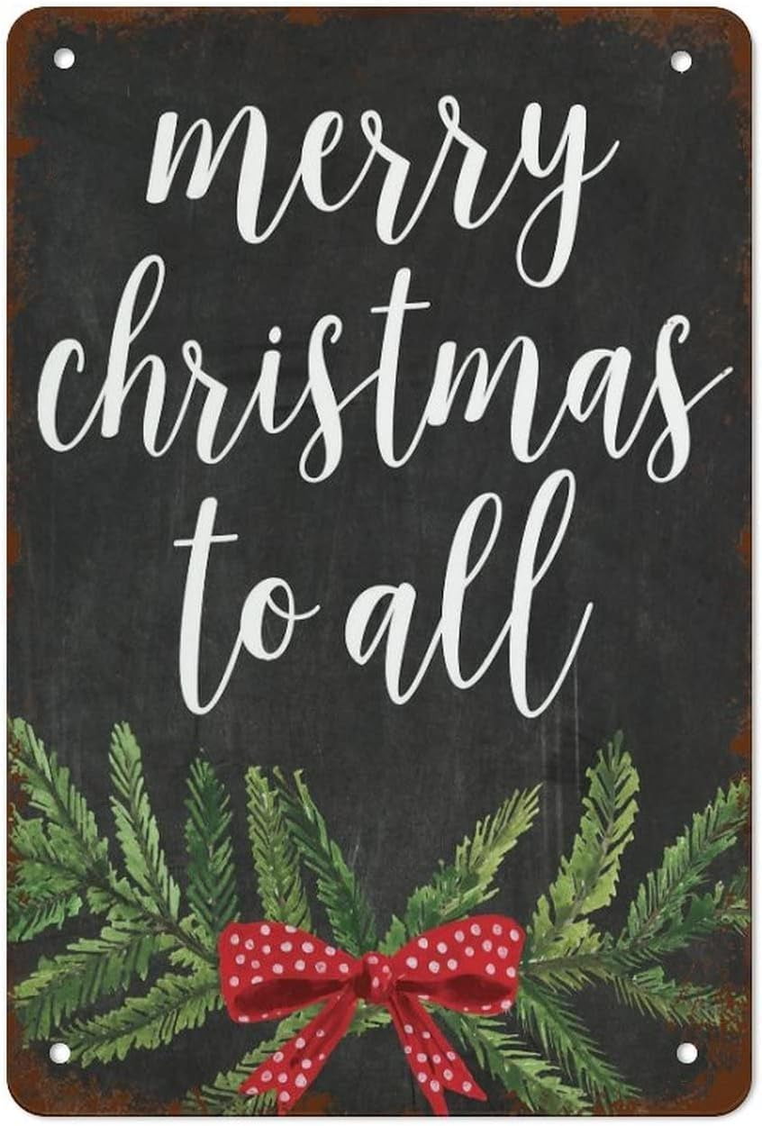 8x12 Inch Merry Christmas To All Sign Christmas Holiday Wall Decor ...