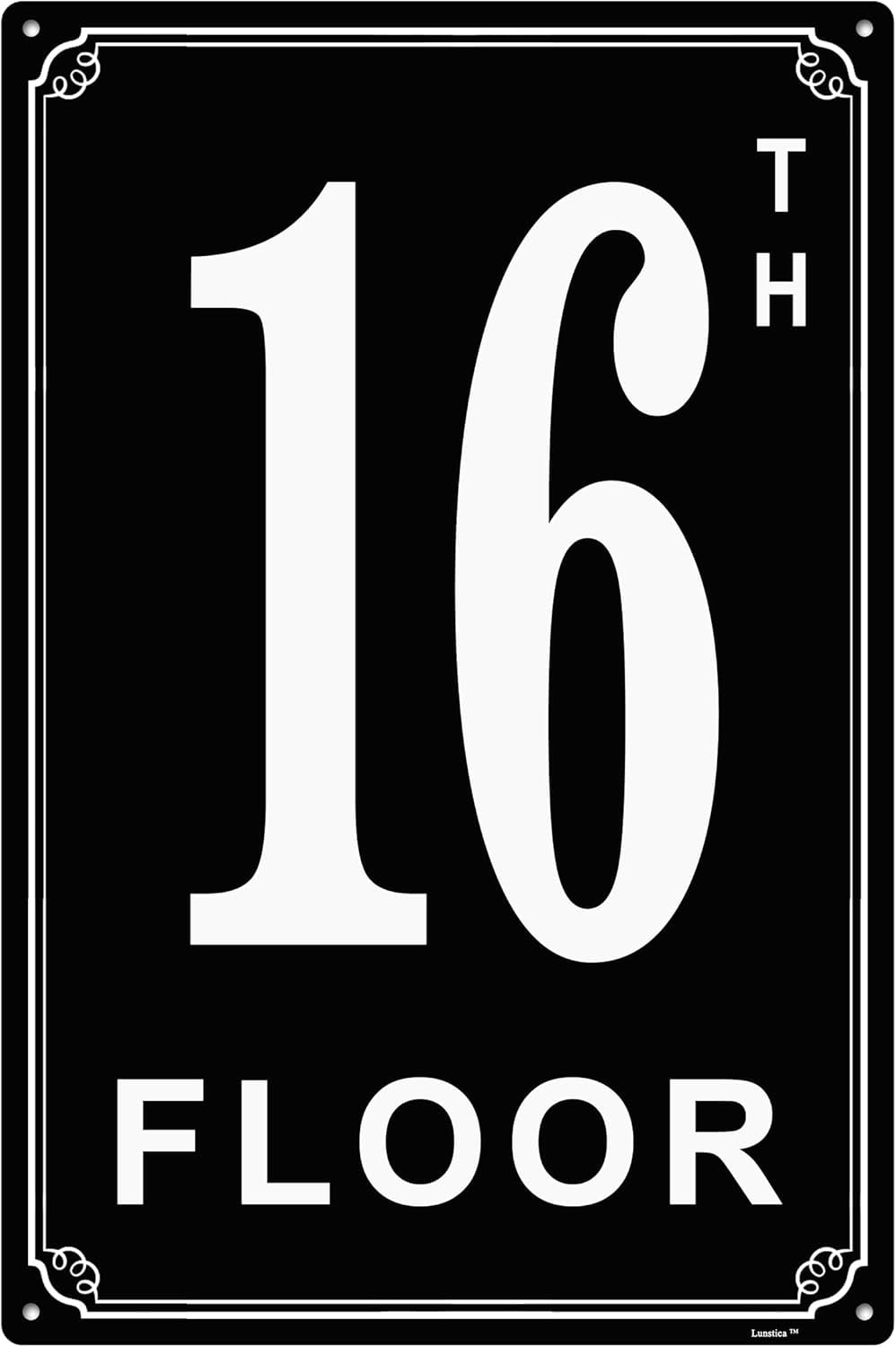 8x12 Inch Metal Floor Number Signs 12 - Durable, Easy-to-Read Room ...