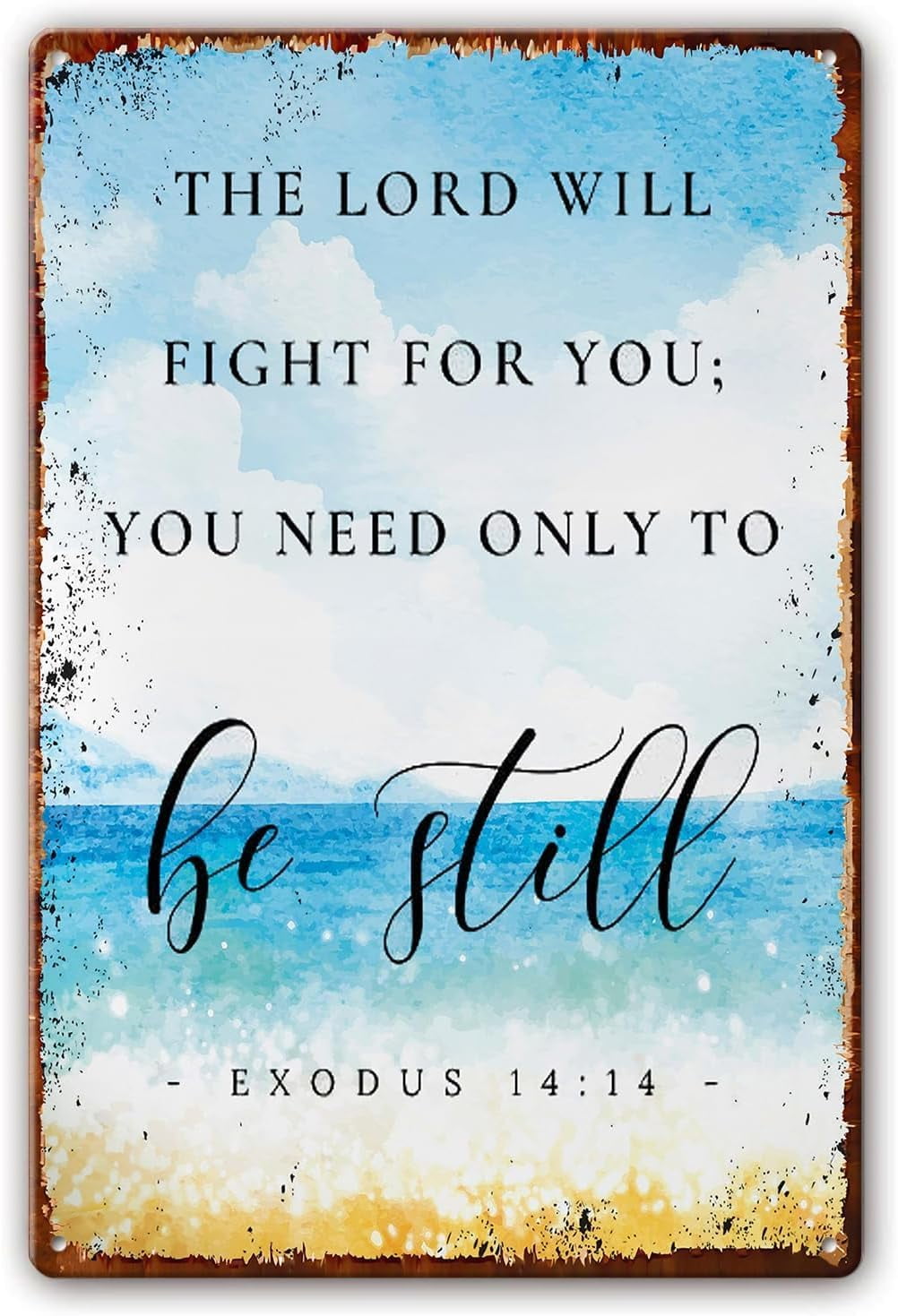 8x12 Inch Metal Sign Exodus 14 14 Bible Verse Wall Art Print, Scripture ...