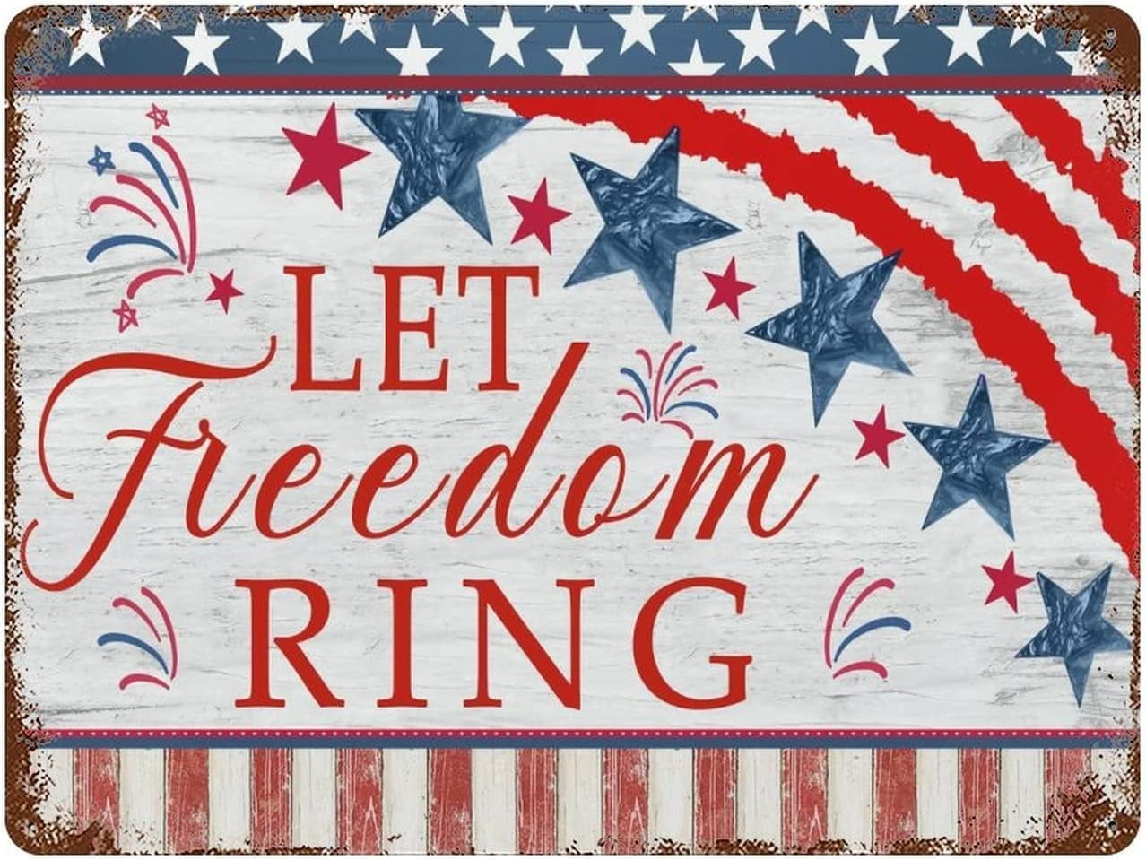 8x12 Inch Metal Tin Sign Star Fireworks Vintage Metal Tin Signs Retro ...