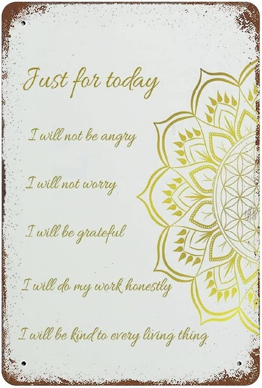 8x12 Inch Metal Tin Sign Vintage Reiki Principles With Chakra Yoga ...