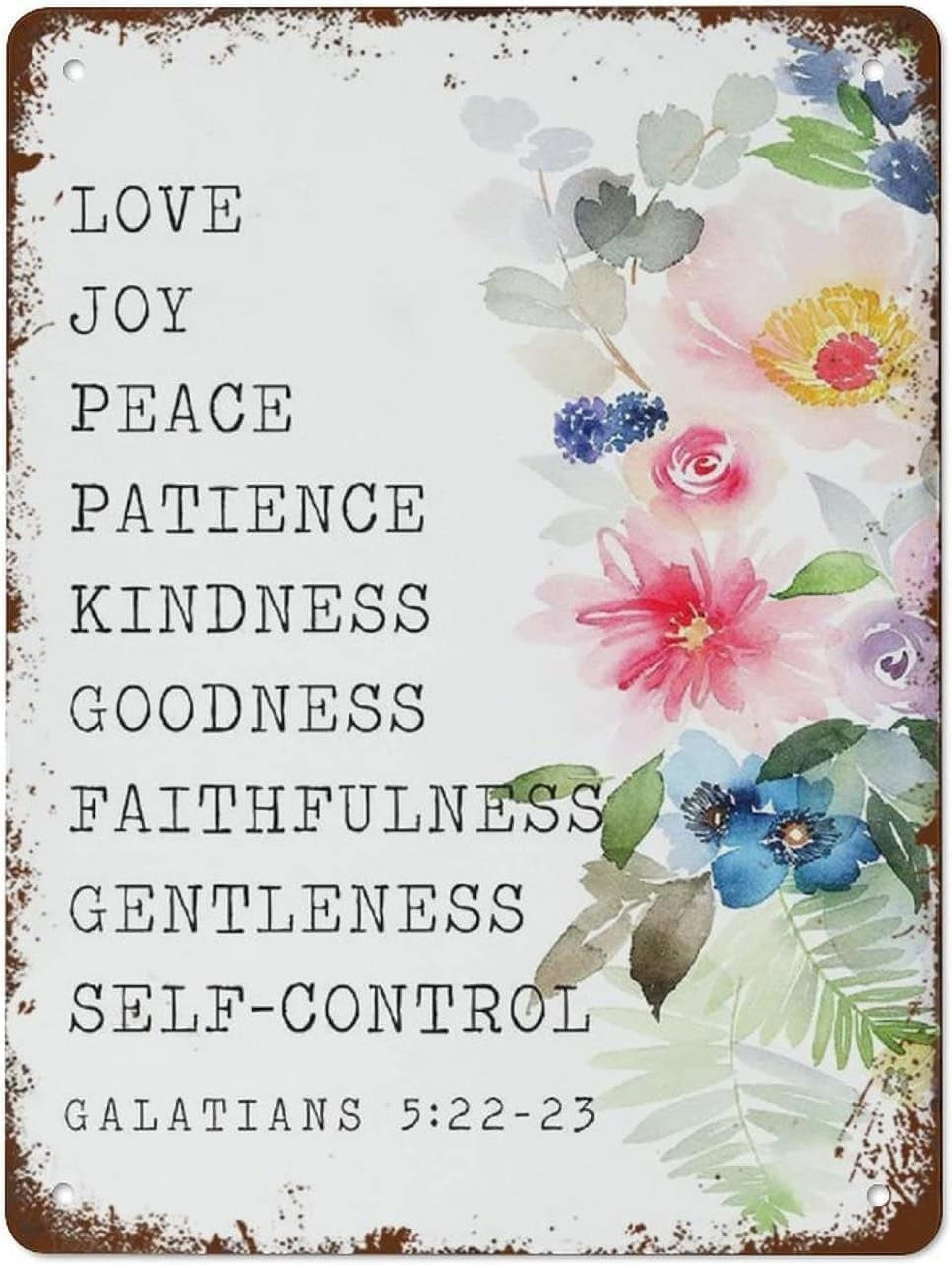 8x12 Inch Metal Tin Sign Vintage Metal Signs Fruit Of The Spirit Print ...