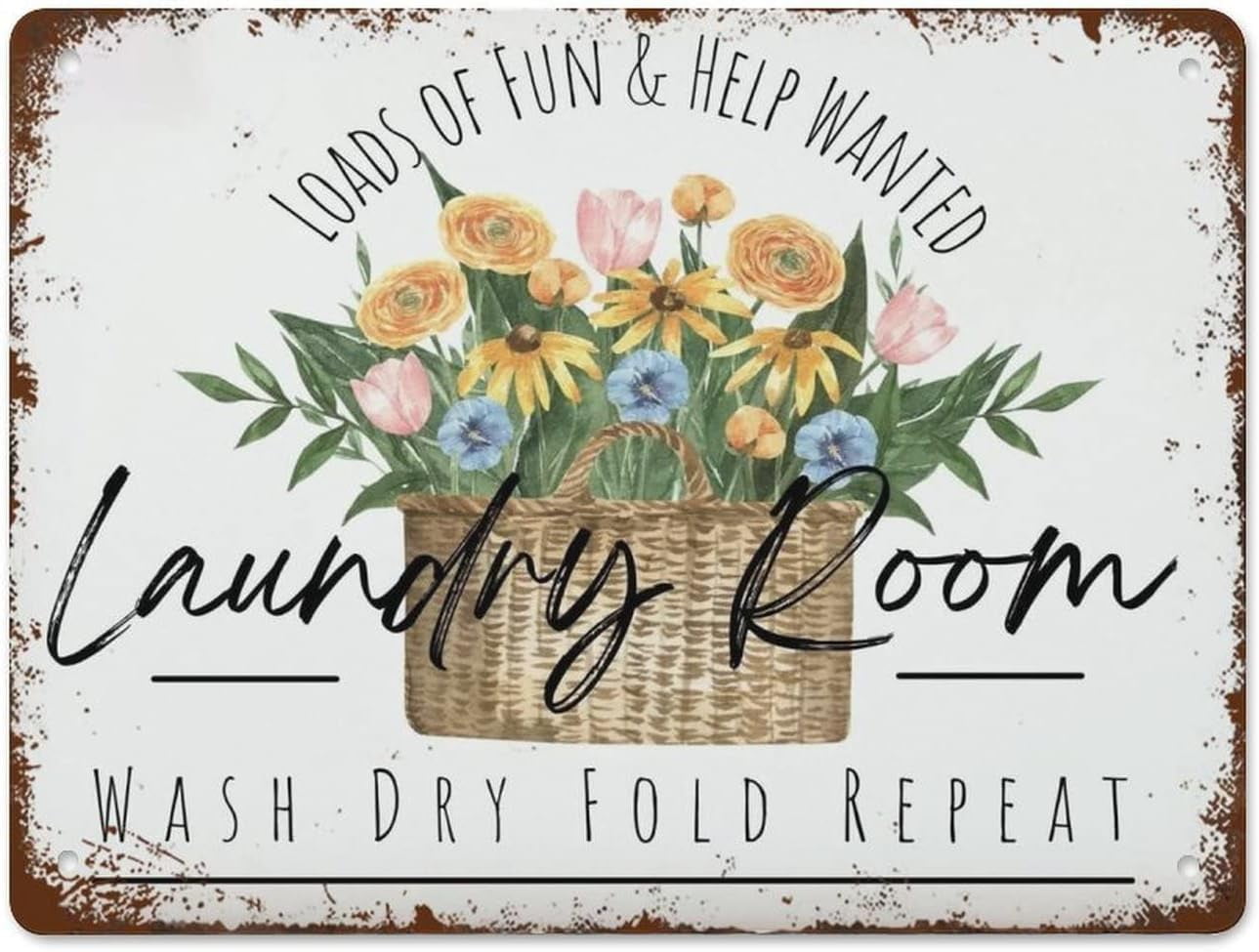 8x12 Inch Metal Tin Sign Vintage Metal Signs Laundry Sign Spring ...