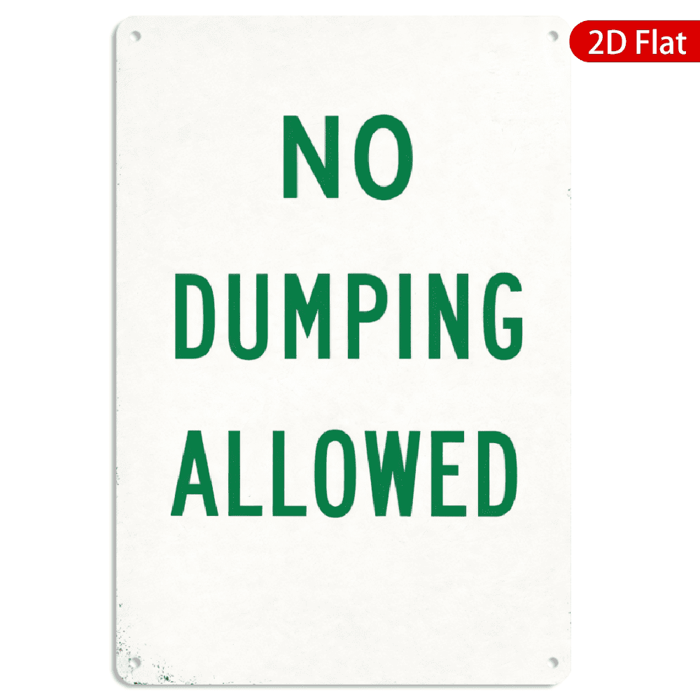 8x12 Inch Metal Wall Art Rectangle Warning Sign No Dumping Allowed ...