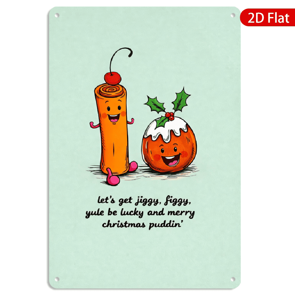 8x12 Inch Metal Wall Art Rectangular Vintage Christmas Dessert ...