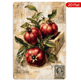 8x12 Inch Metal Wall Art, Vintage Pomegranate Still Life Rustic Home ...