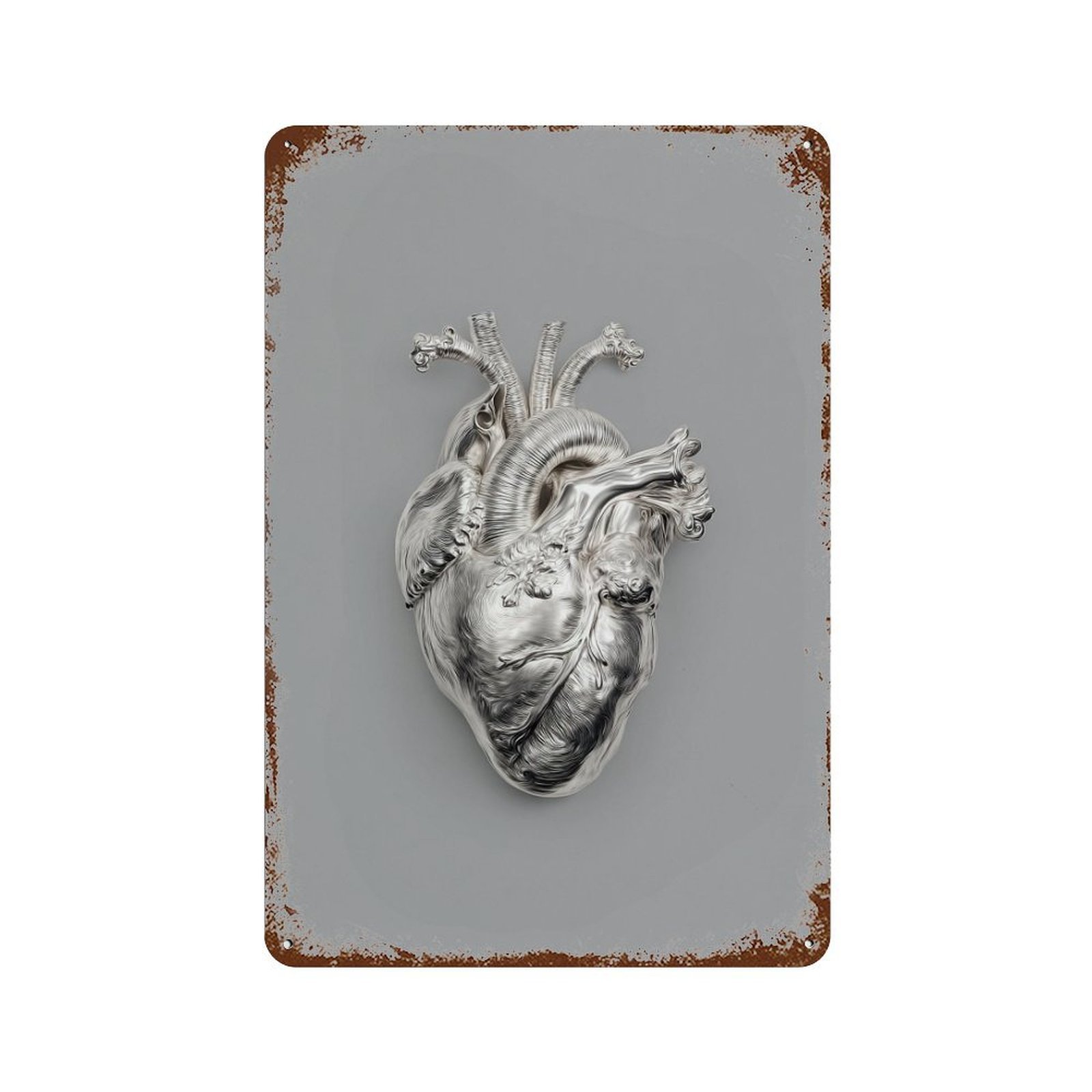 8x12 Inch Modern Art - Mechanical Heart Tin Metal Decorative Wall ...