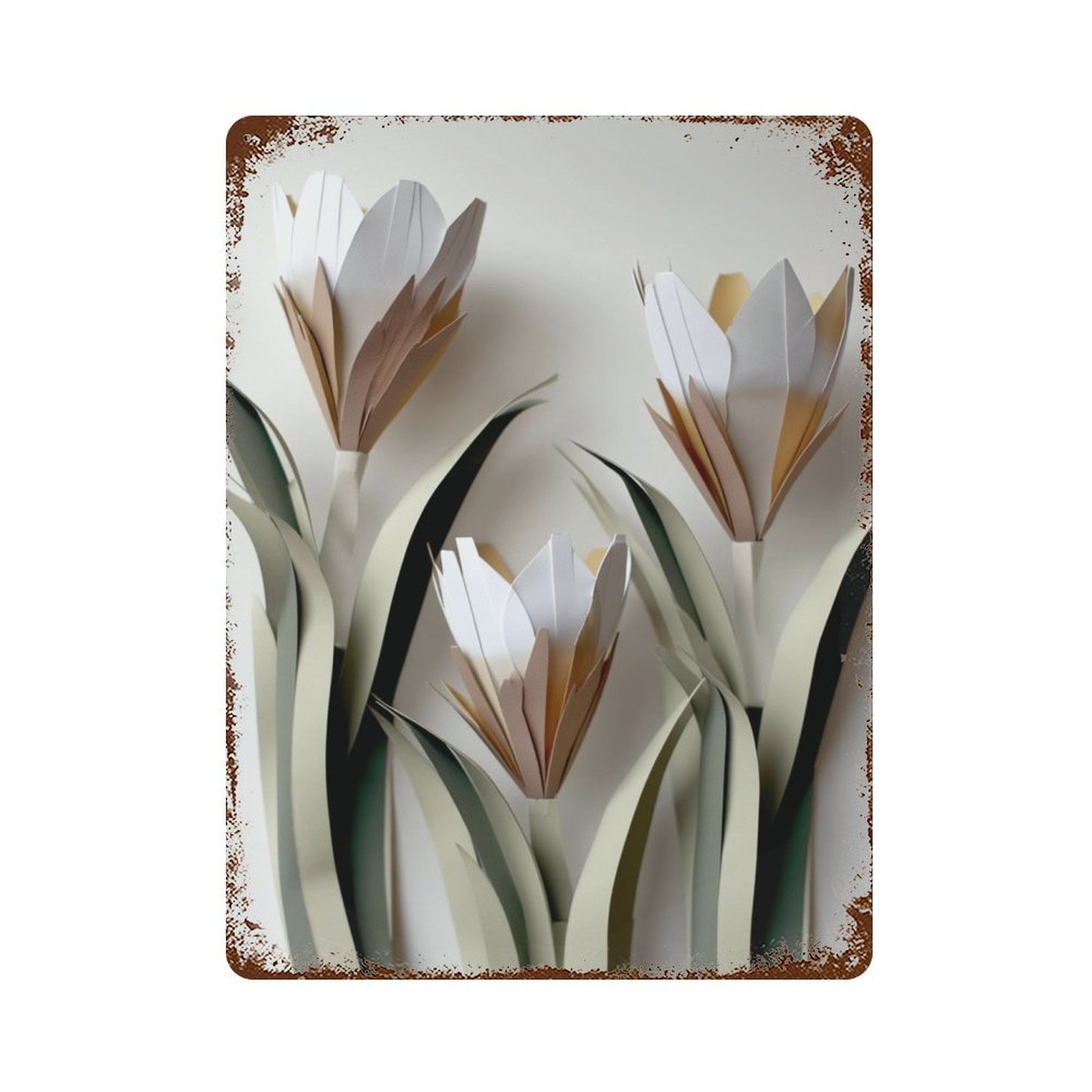 8x12 Inch Modern Art - Tulip Tin Metal Decorative Wall Paintings ...