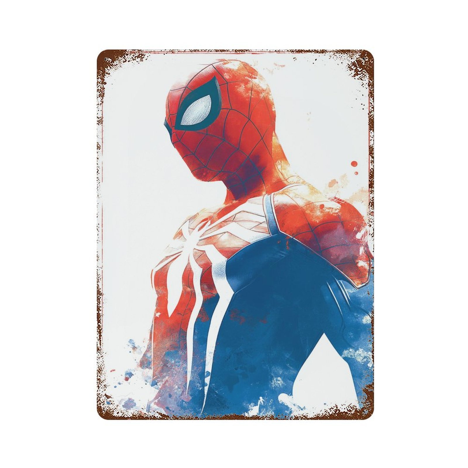 8x12 Inch Modern Art Watercolor Red And Blue Spider Man Tin Metal ...