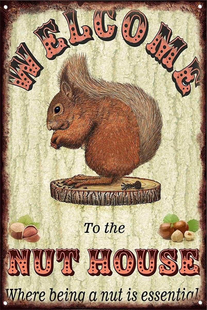8x12 Inch New Tin Sign Vintage Retro Signs Welcome To The Nut House ...