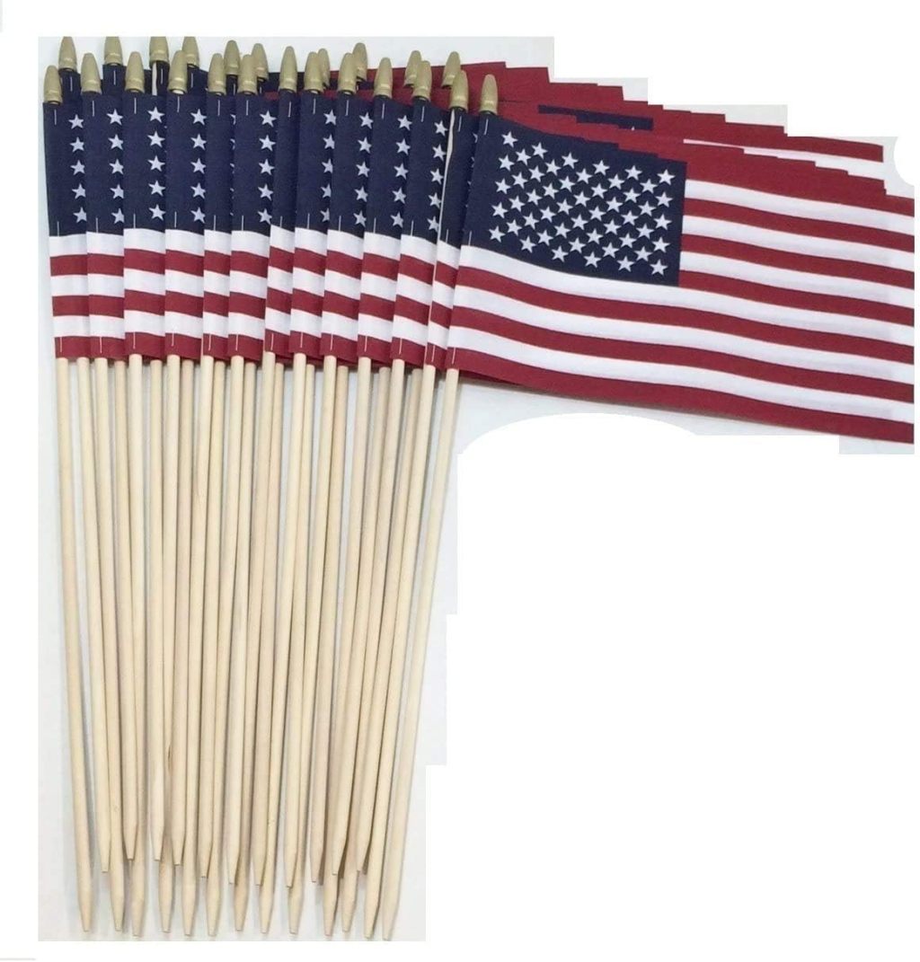 8x12 Inch (Pointed Bottom Dowel) US American Hand Held Stick ...
