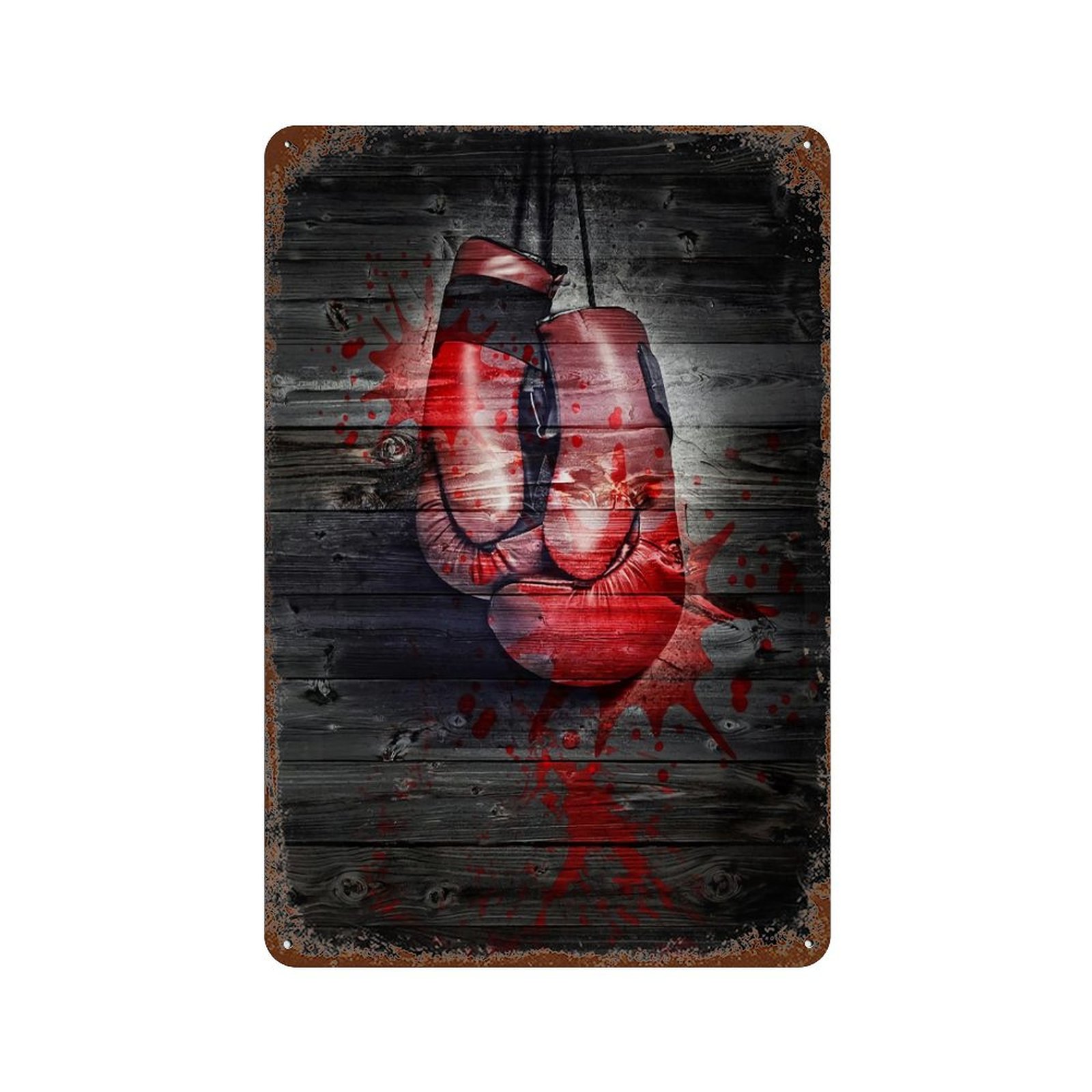 8x12 Inch Red Boxing Tin Metal Decorative Wall Paintings - Vintage ...