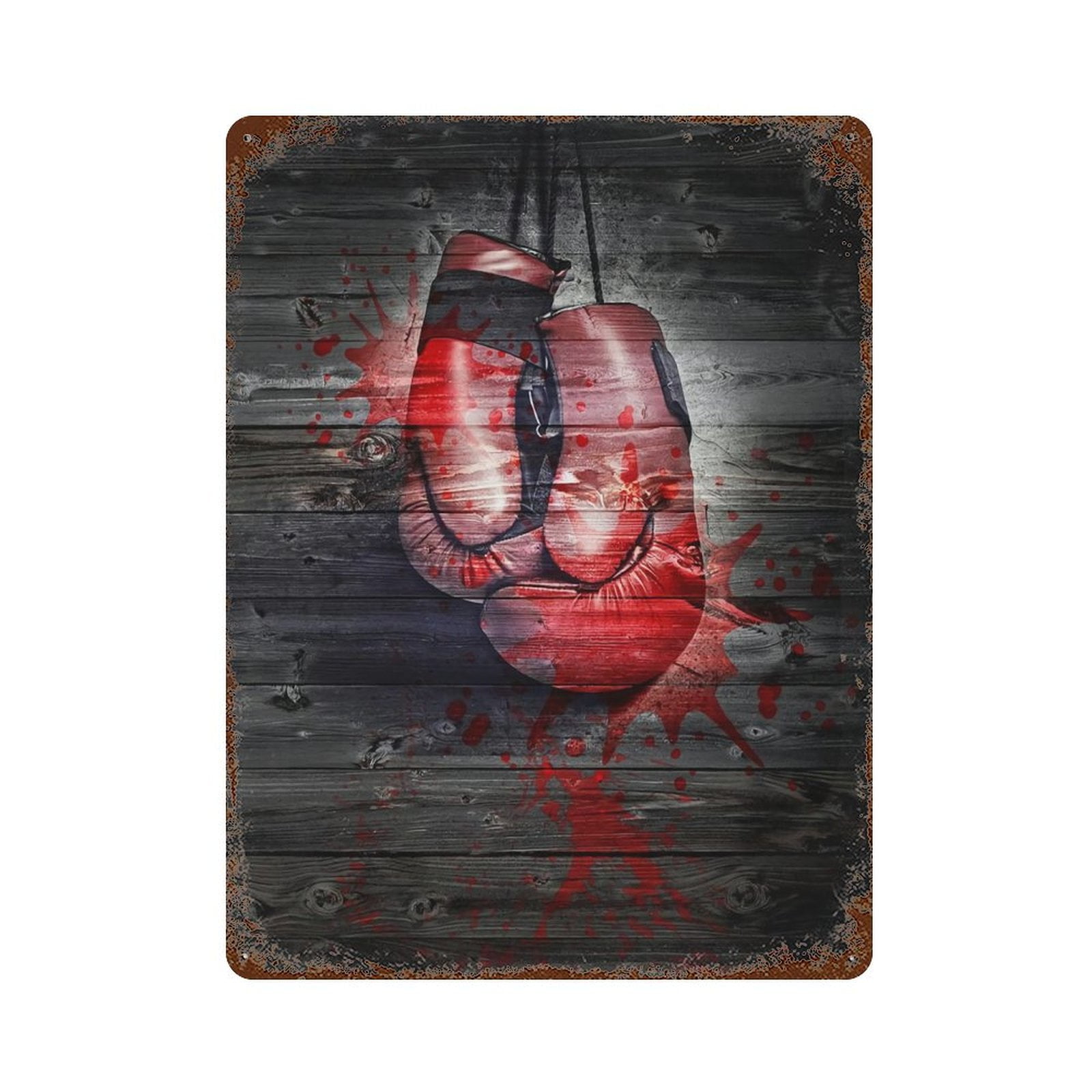 8x12 Inch Red Boxing Tin Metal Decorative Wall Paintings - Vintage ...