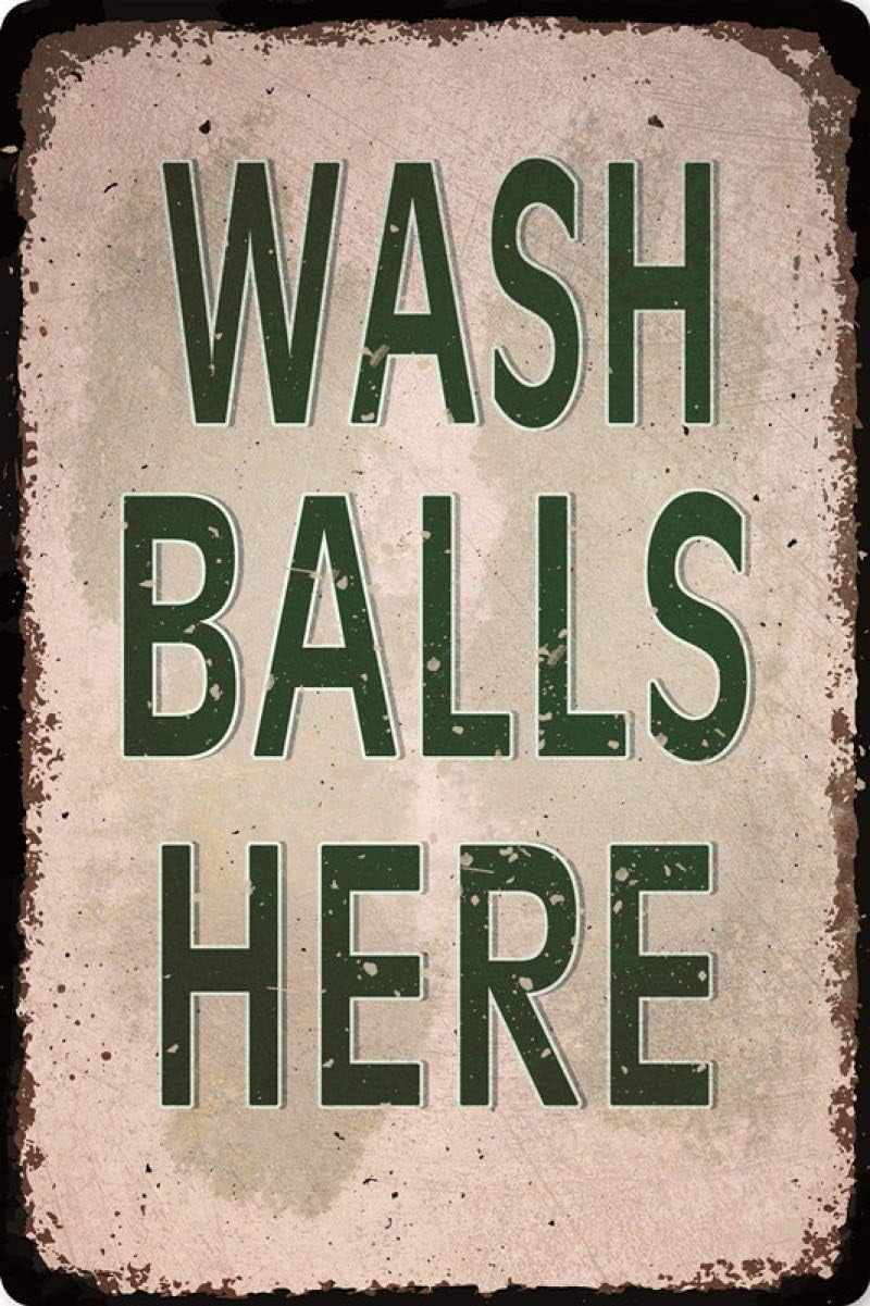 8x12 Inch Retro Metal Tin Sign Vintage Wash Balls Here Aluminum Sign ...