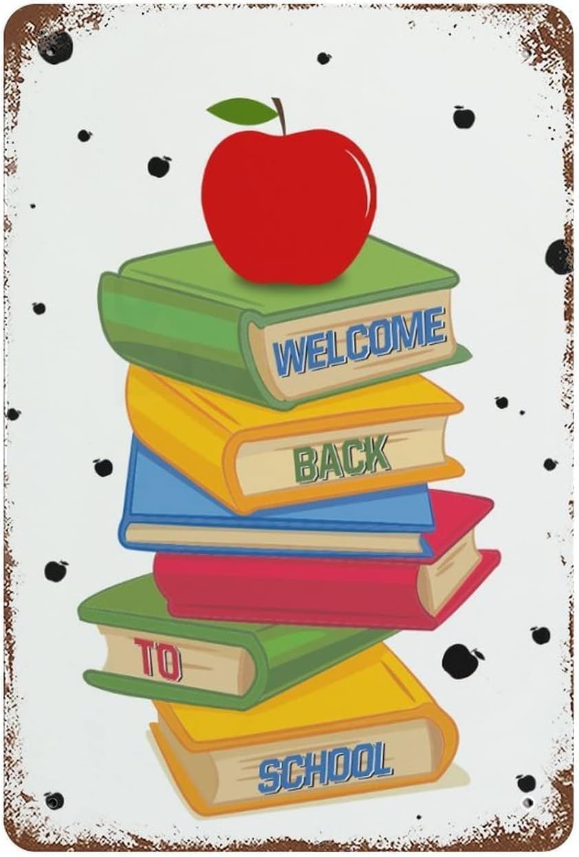 8x12 Inch Retro Poster Wall Art Back To School Metal Tin Signs School ...