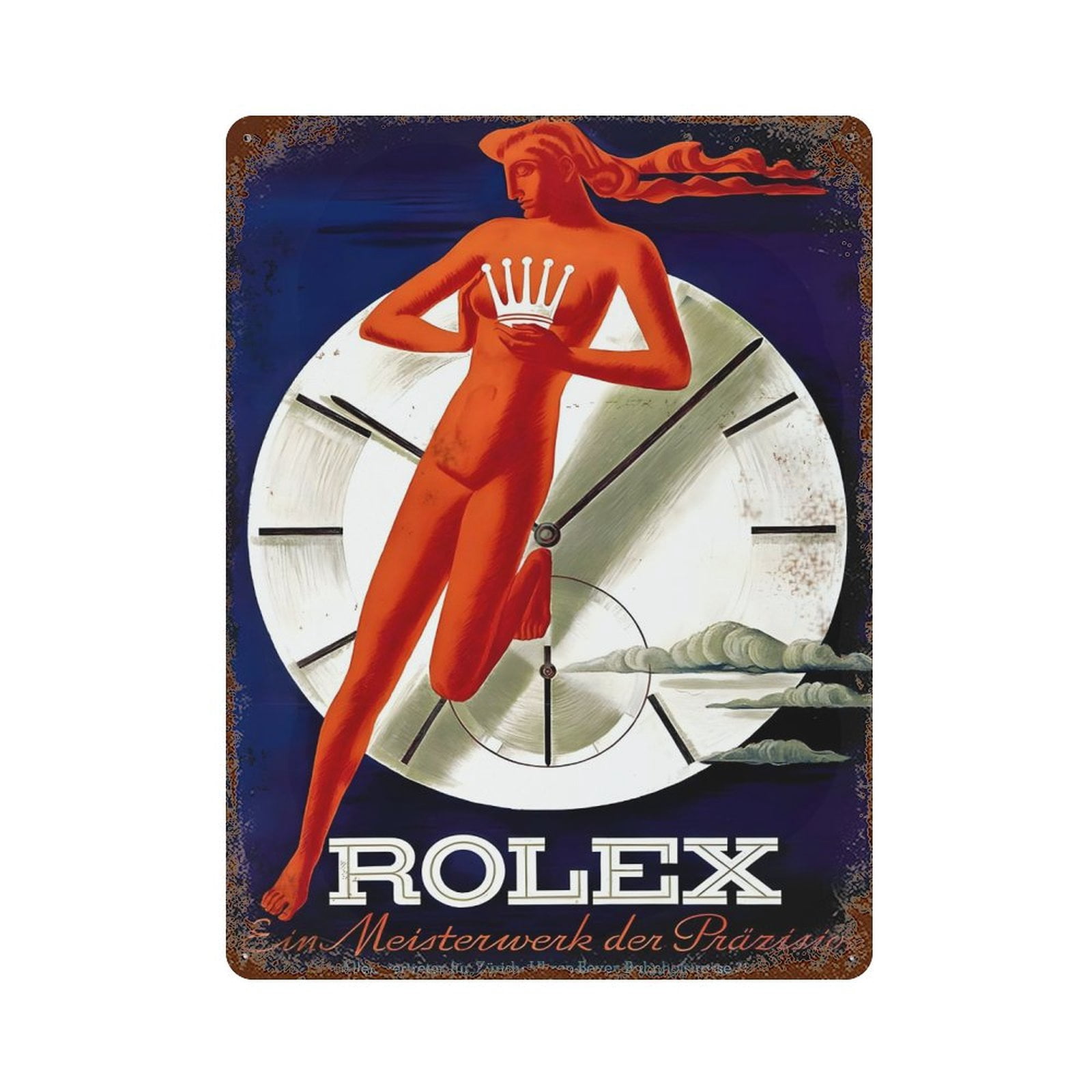 8x12 Inch Rolex Tin Metal Decorative Wall Paintings - Vintage Artwork ...