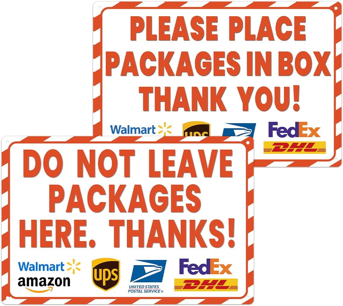 8x12 Inch Rust-Free Aluminum Package Delivery Sign for Outdoor Use ...