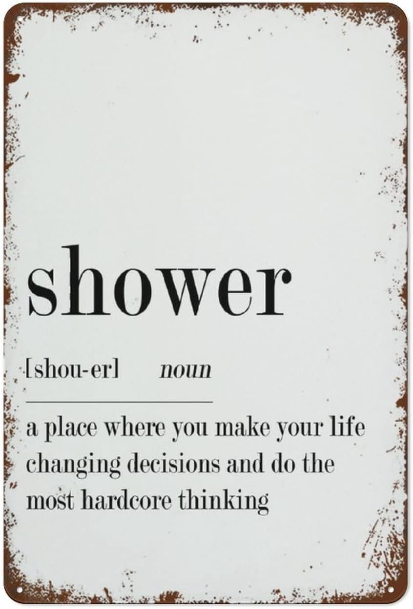 8x12 Inch Shower Definition Bathroom Decor Poster Toilet Wall Restroom ...