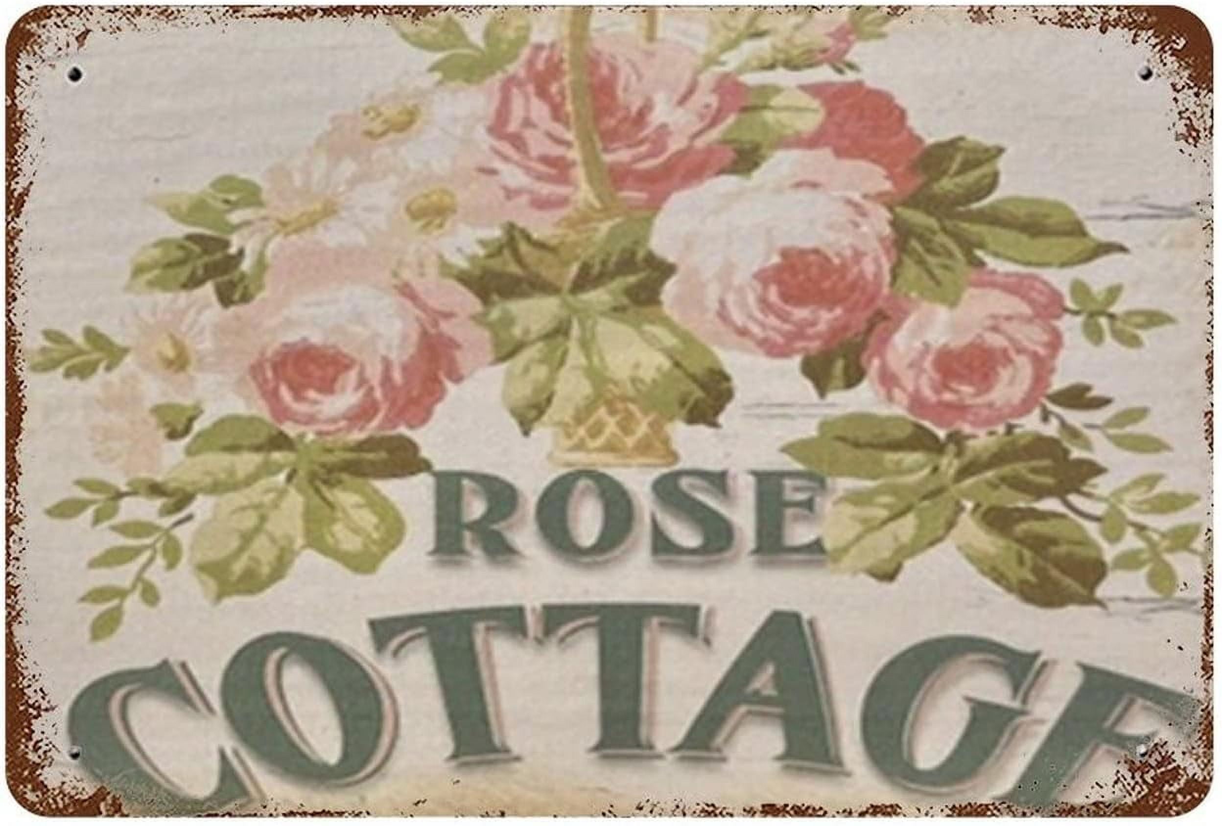 8x12 Inch Summer Sign Rose Cottage Sign Shabby Chic Floral Vintage ...