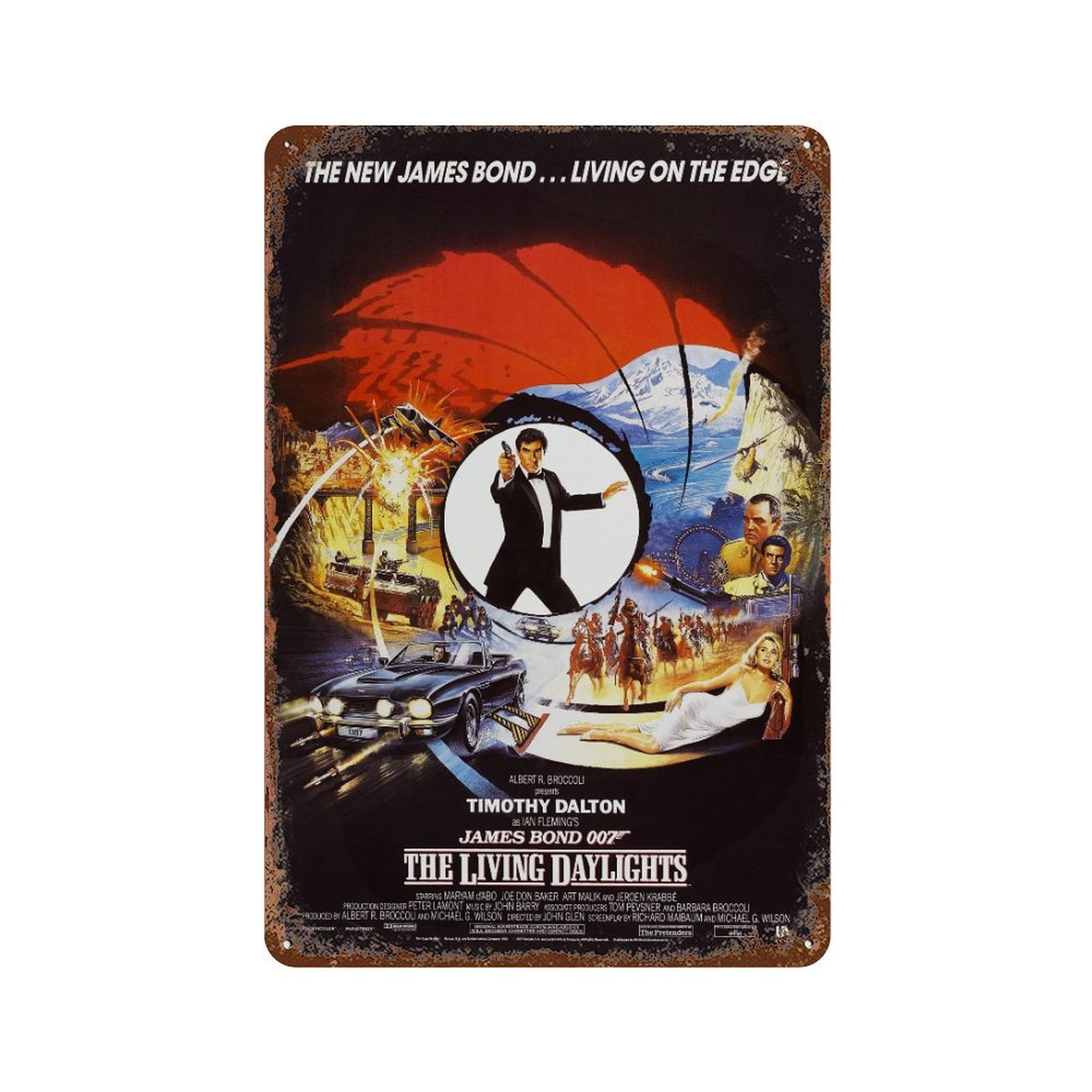 8x12 Inch The Living Daylights 1987 James Bond Reprint - 007 Poster Tin ...