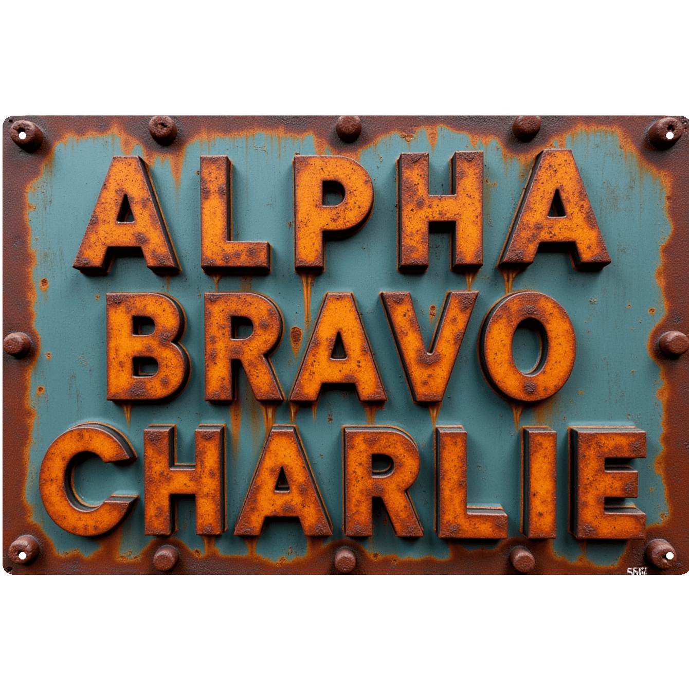 8x12 Inch Tin Sign - ALPHA BRAVO CHARLIE Design, Perfect for Wall, Bar ...