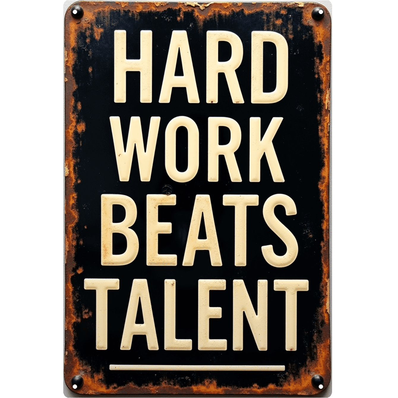 8x12 Inch Tin Sign - HARD WORK BEATS TALENT Design, Perfect for Office ...