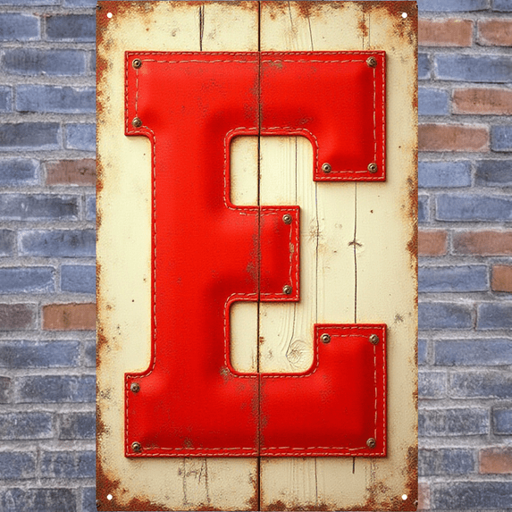 8x12 Inch Tin Sign - Red Letter E Design, Perfect for Wall, Bar, Decor ...
