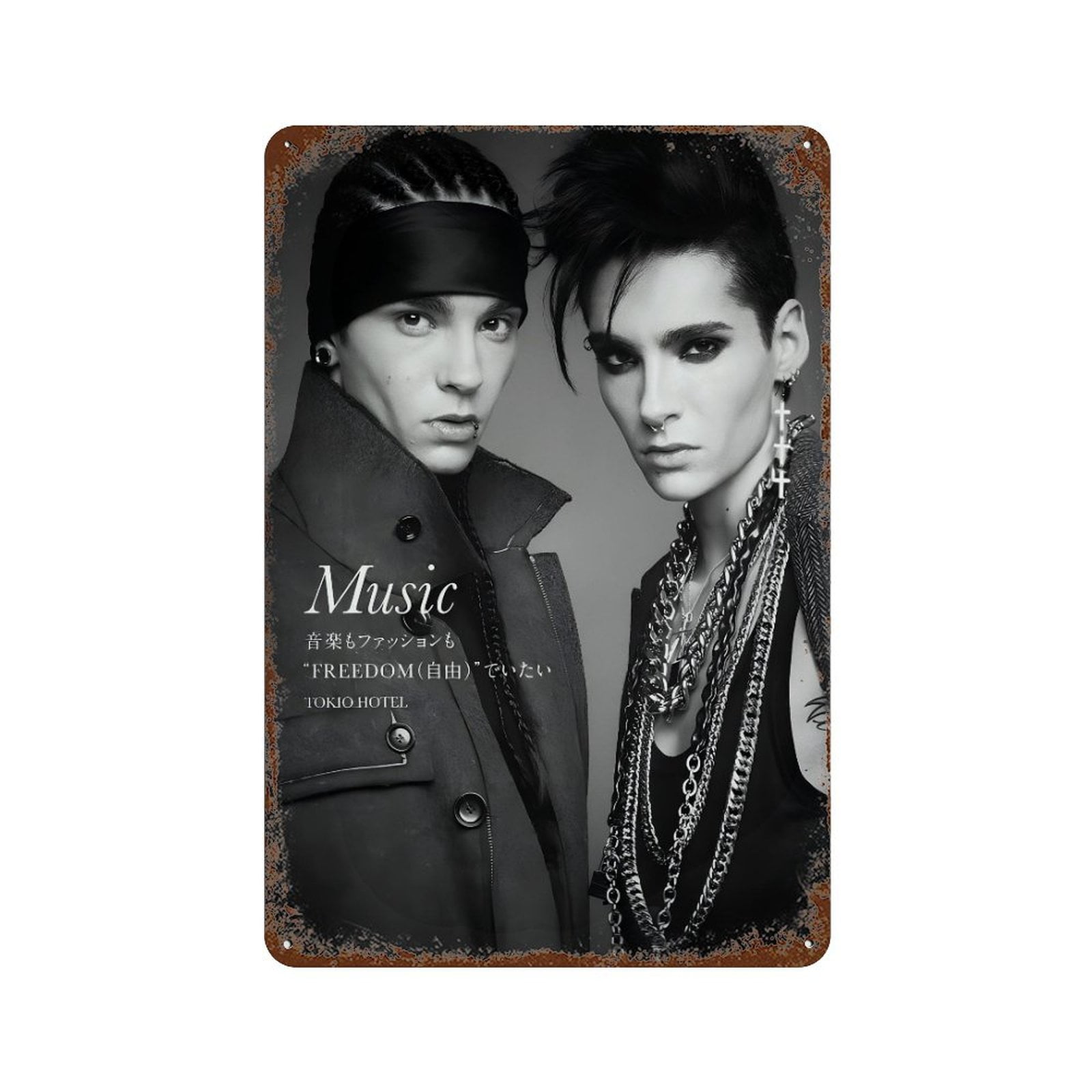 8x12 Inch Tom And Bill Kaulitz Tin Metal Decorative Wall Paintings ...