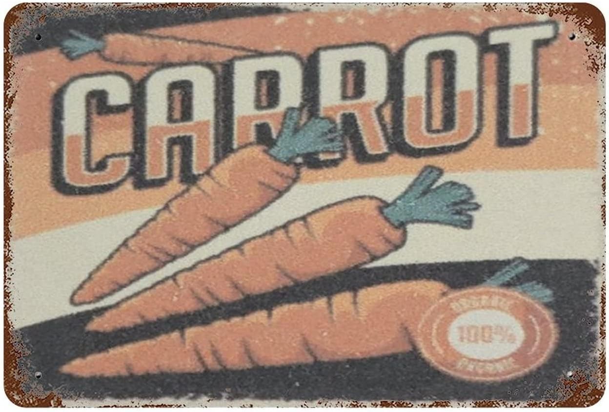 8x12 Inch Vintage Decor Metal Tin Sign,Carrot,Food Fruits Vegetables ...