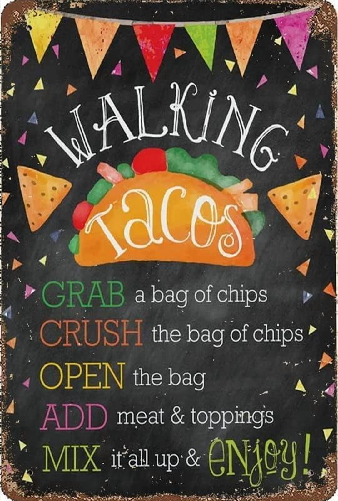 8x12 Inch Vintage Funny Cabin Home Wall Art Walking Tacos Sign,Mexican ...