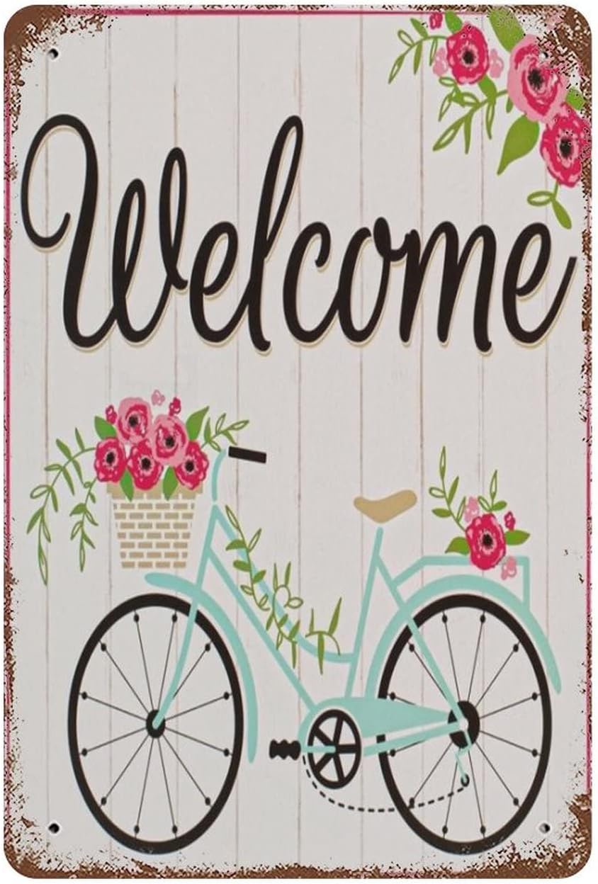 8x12 Inch Welcome Sign For Front Door Front Door,Rustic Welcome Wreaths ...