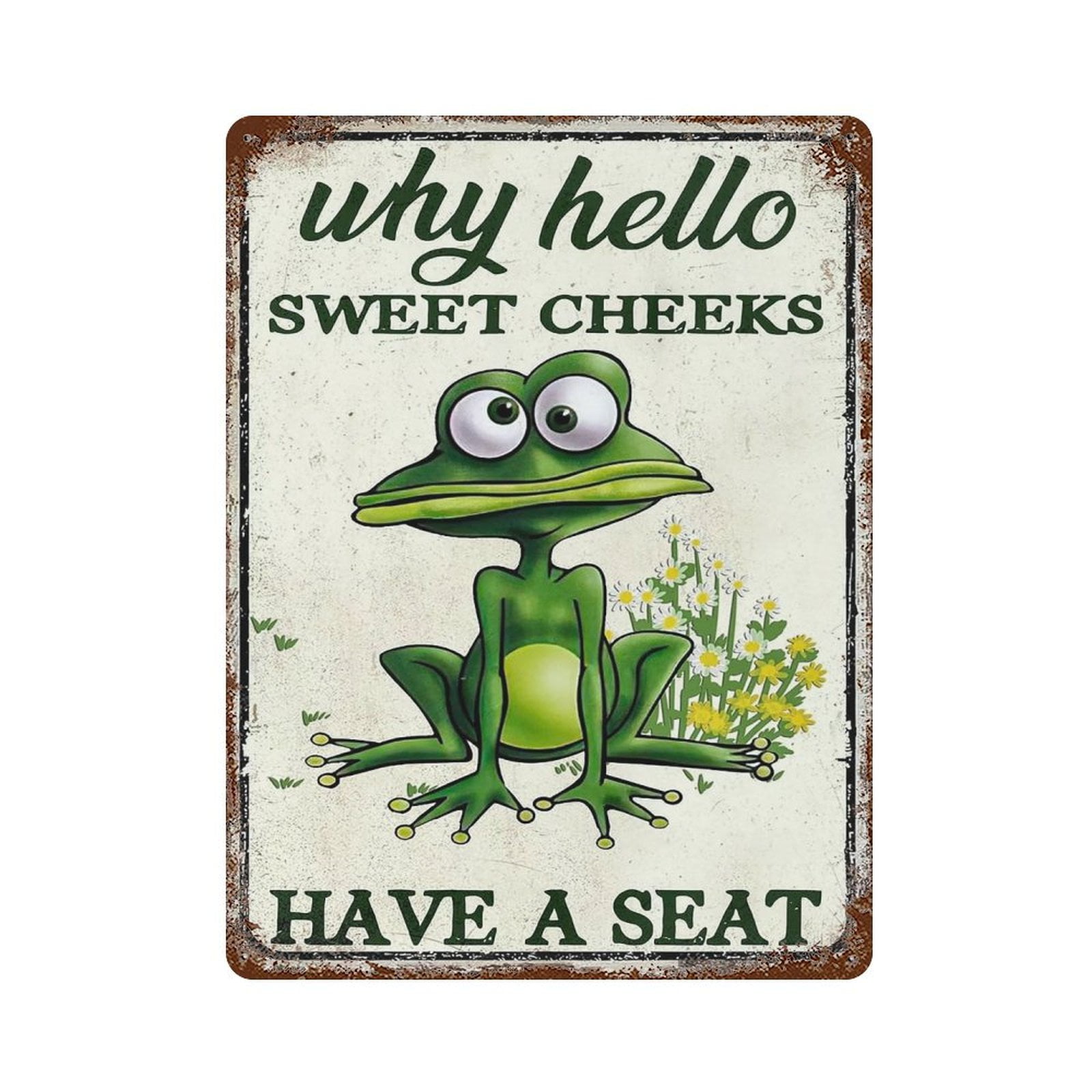 8x12 Inch Why Hello Sweet Cheeks Have A Seat Tin Metal Decorative Wall ...
