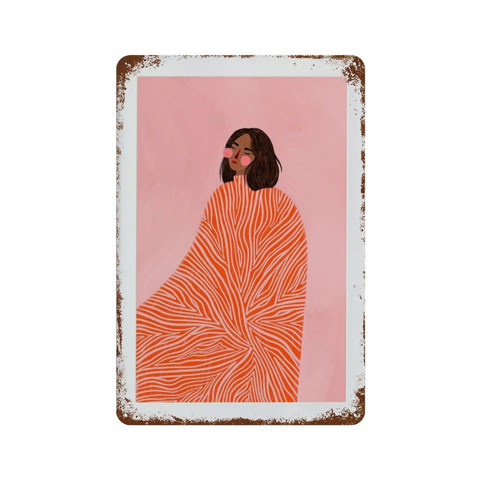 8x12 Inch The Woman with The Swirls, Colourful Art Print, Stripes Print ...