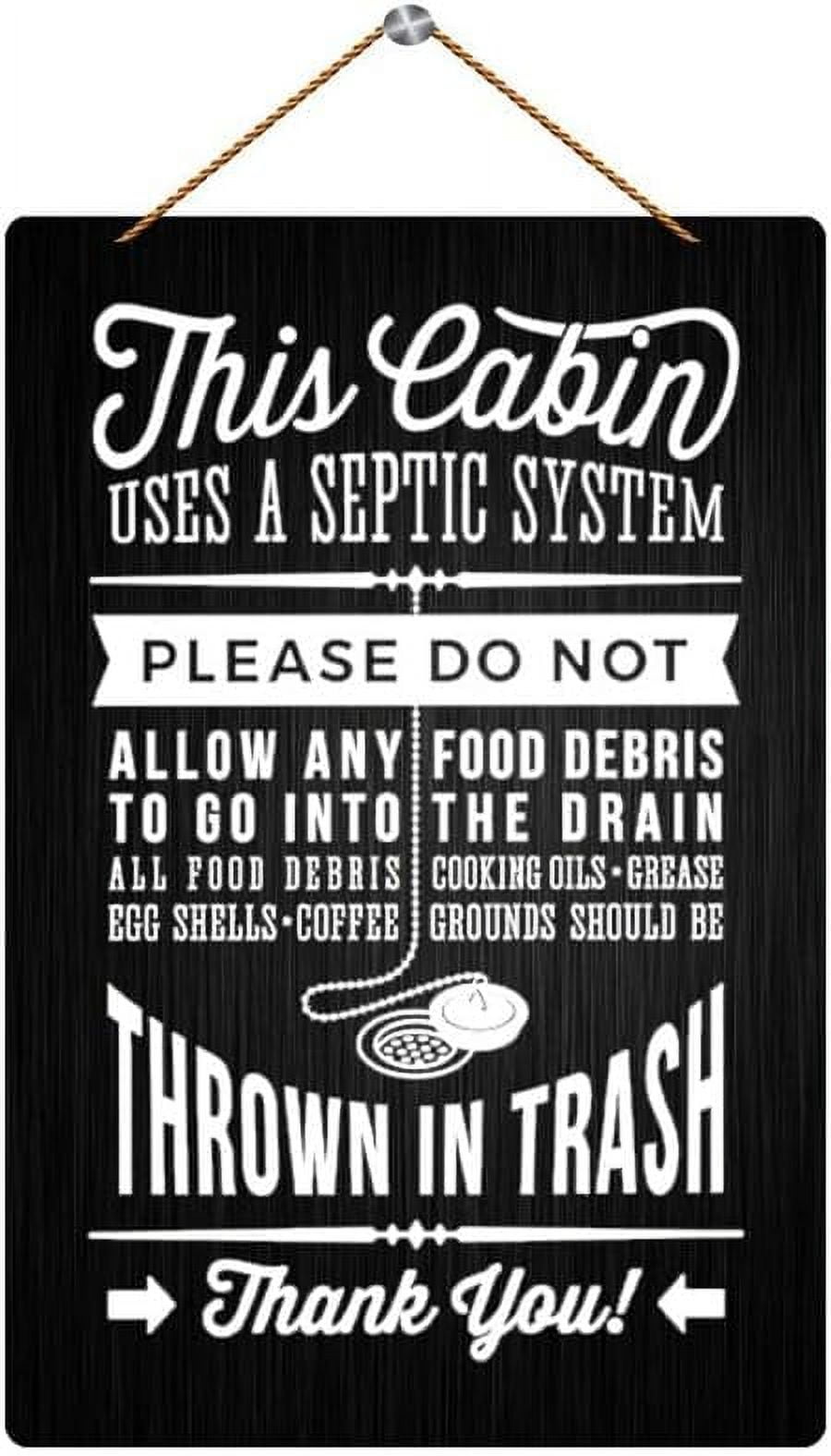 8x12 Inch Wood Hanging Decor Sign This Cabin Uses A Septic System ...