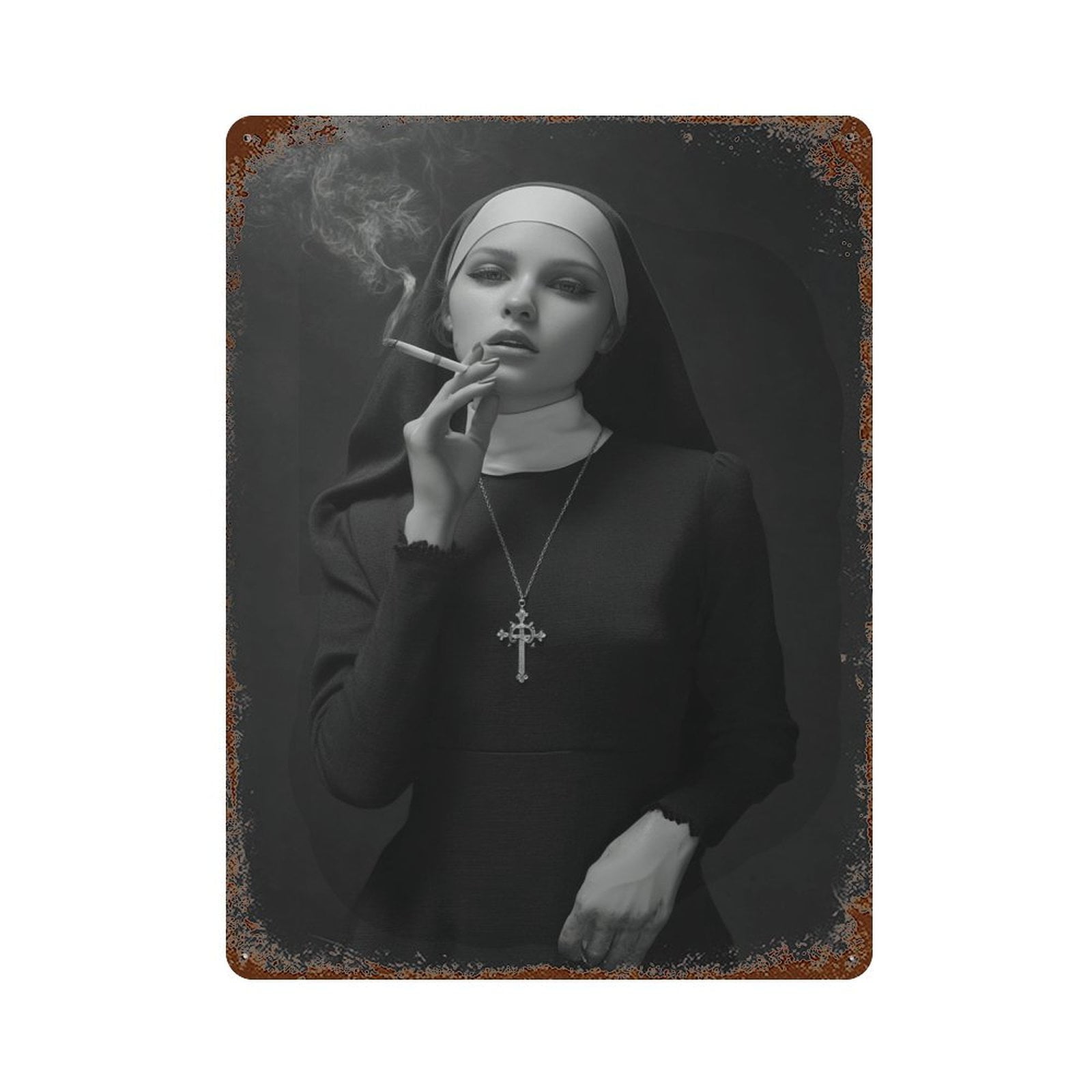 8x12 Inch Xiedada_06566_1_A_beautiful_nun_wearing_a_black_dress_and_a ...