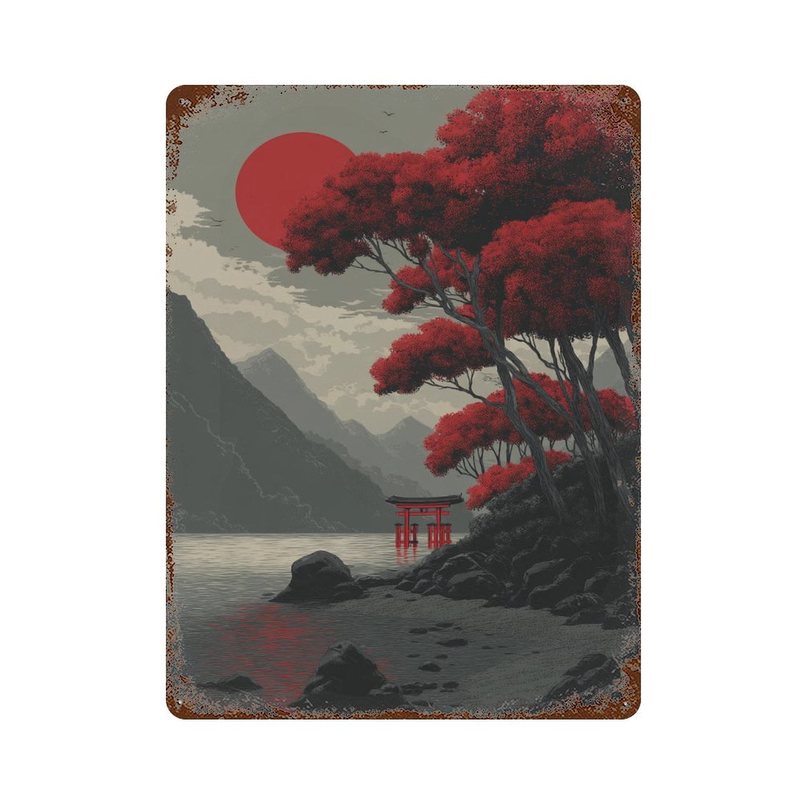 8x12 Inch Xiedada_06566_1_Japanese_landscape_with_black_and_white ...