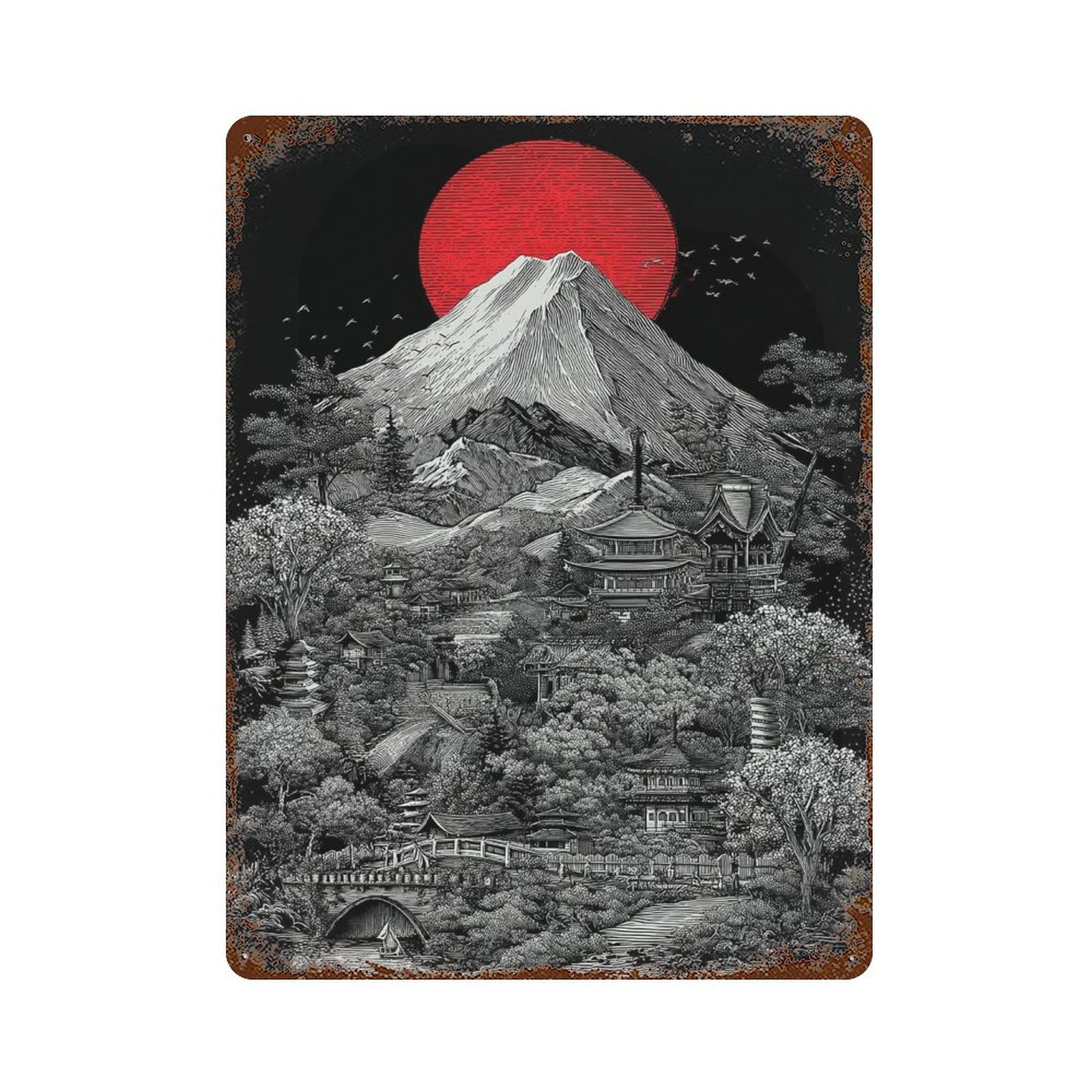8x12 Inch Xiedada_06566_2_Japanese_traditional_tattoo_design_of_Mount ...