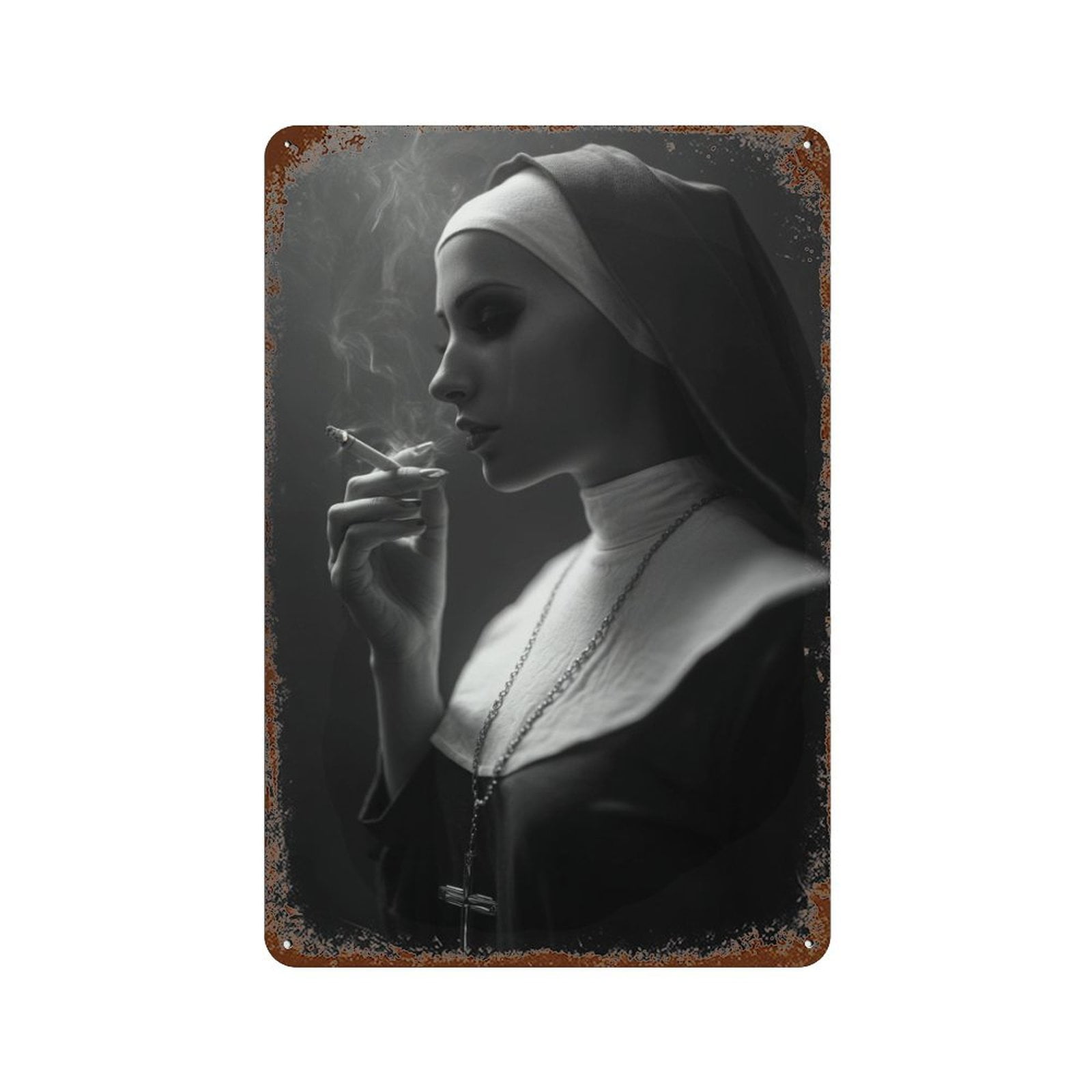 8x12 Inch Xiedada_06566_3_Black-and-white_photograph_of_a_beautiful_nun ...