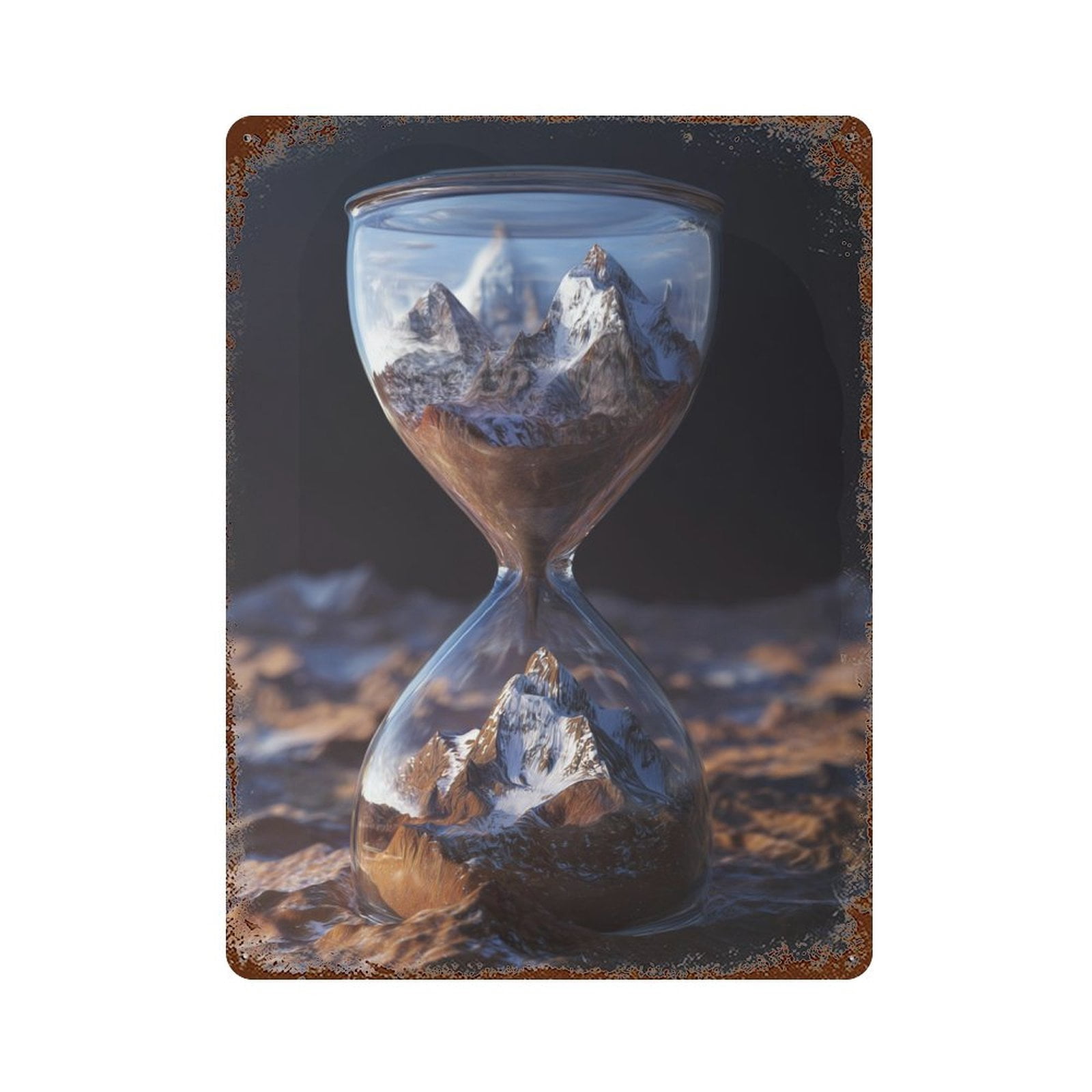 8x12 Inch Xiedada_06566_4_An_hourglass_with_mountains_and_snow_on_the ...