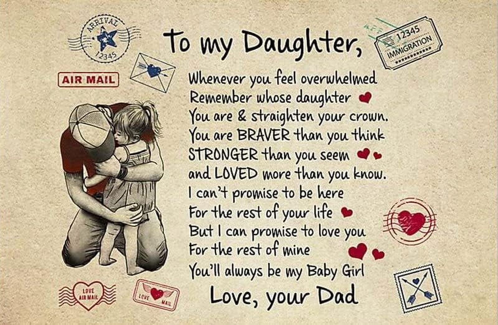 8x12 Inches Dad and Daughter to My Daughter Whenever You Feel ...
