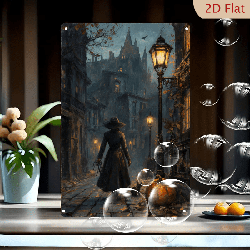 8x12 Inches Gothic Halloween Wall Art, Vintage European Street with ...