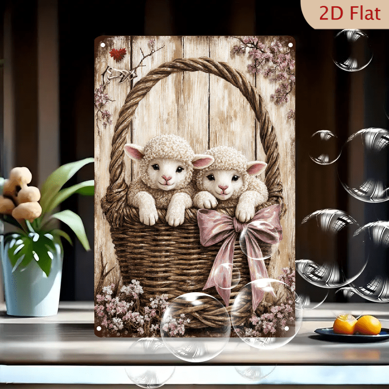 8x12 Inches Springtime Rustic Farmhouse Wall Art Print featuring Two ...