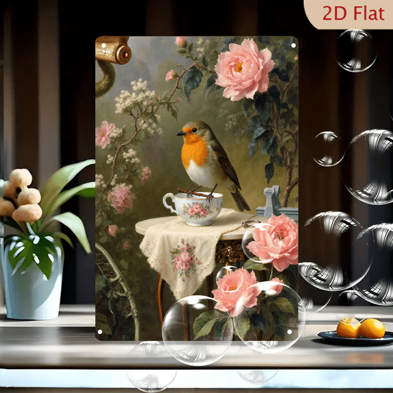 8x12 Inches Tin Metal Wall Art, Classical Still Life with European ...