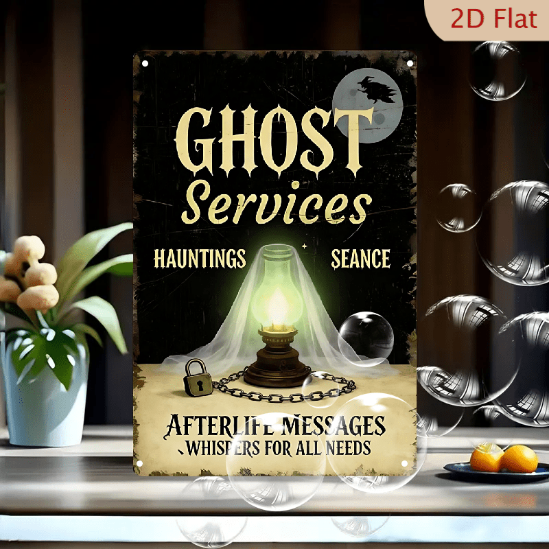 8x12 Inches Vintage Ghost Services Metal Wall Art, Spooky Haunting ...