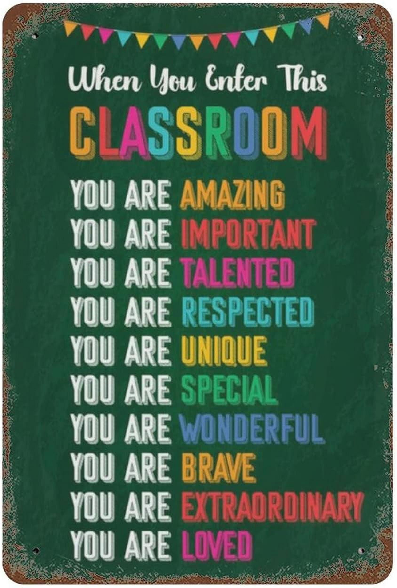 8x12 Inches Vintage Metal Tin Sign Classroom Décor When You Enter This ...