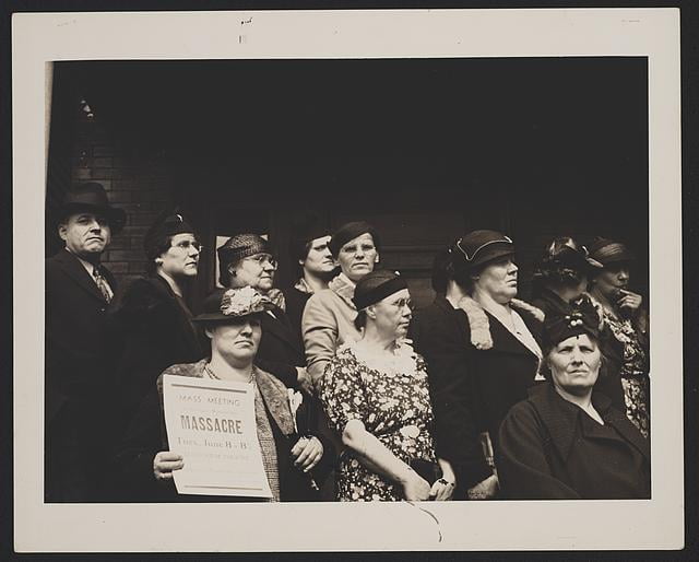 8x12 Photo: 1937 Mass meeting to investigate Memorial Day Massacre ...
